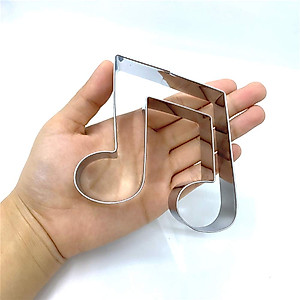 LILIAO Double Eighth Note Cookie Cutter Music Biscuit Fondant Cutter - 3.6 x 4 inches - Stainless Steel