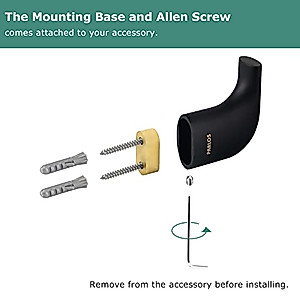 PARLOS Brass Towel Hook, Wall Mounted Coat Hook, Matte Black Single Robe Hook for Bathroom, Demeter 2101104