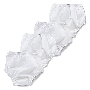 Gerber Plastic Pants 4 Pairs, White, 2T-3T