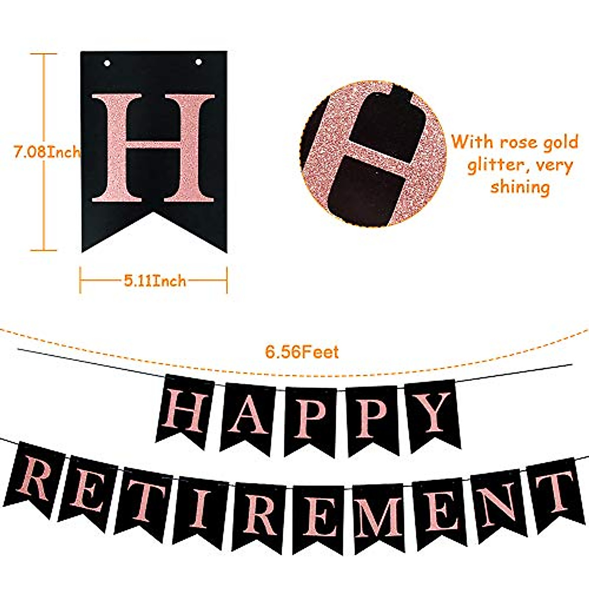 Retirement Party Decorations for Women, Rose Gold Happy Retirement Banner Officially Retired Sash Confetti Balloons Paper Pom Poms Set for Retirement Decorations Party Supplies