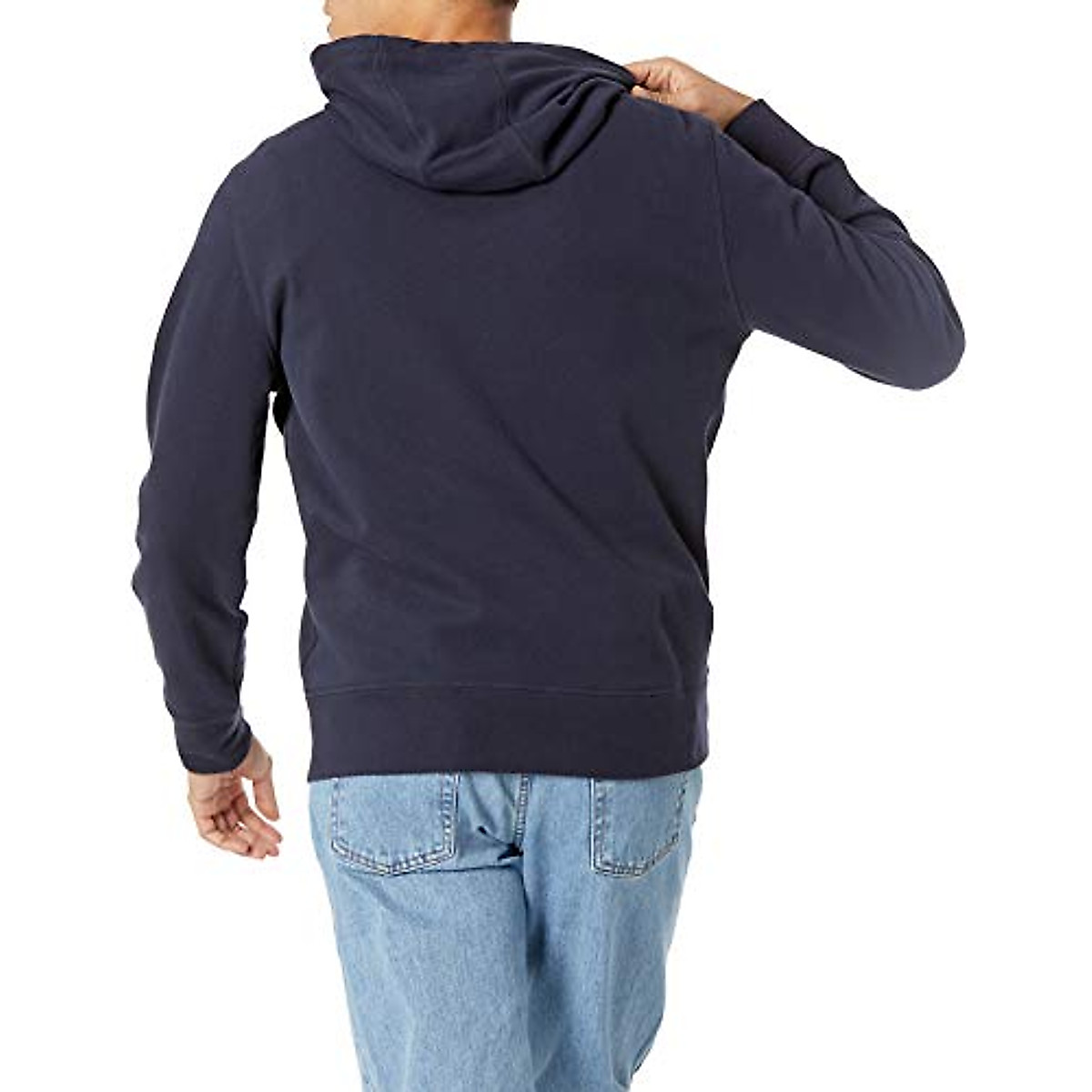 Amazon Essentials Men's Lightweight French Terry Hooded Sweatshirt, Dark Navy, Large