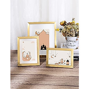 Annecy 5x7 Picture Frames (4 Pack, Gold), Simple Designed Photo Frame, For Pictures 5x7 for Wall or Table Display, Classic Simple Home Office Decor