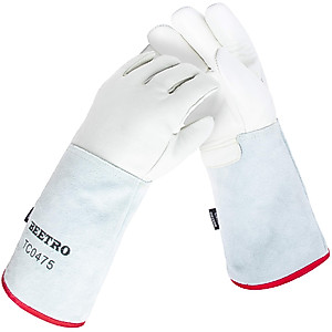 BEETRO -292℉— -418℉/-180℃— -250℃ or Above Antifreeze Gloves for Dry Ice Handling Liquid Nitrogen Low Temperature Resistant Sponge Inner 16 Inch