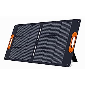 ALLWEI 100W Portable Solar Panel for 300/500W Power Station Solar Generator, 18V Foldable Solar Battery Charger with 5.5 * 2.1MM Port, Adjustable Kickstand, Waterproof IP68 for Camping Trip Outdoor