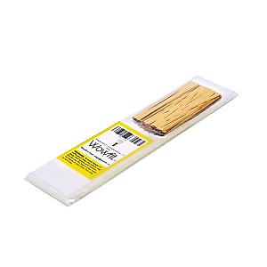 Wowfit 100 CT 2x10 Inch Clear Flat Cellophane Treat Bags with 4” Gold Twist Ties, Cello Packaging for Pretzel Rods, Cookies, Candies and Jewelry Wrappers