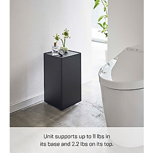 Yamazaki Home Bathroom Organizer Rolling Steel | Toilet Paper Stocker, One Size, Black