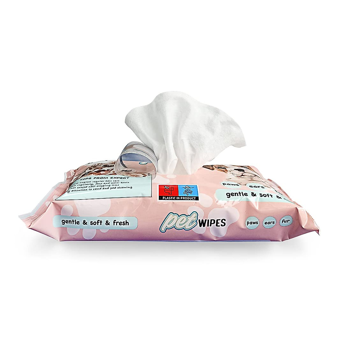 L&L LONG LIFE Dog Wipes XXL Size 8x12 inch Cat Cleaning Wipes, Extra Sticky Dog and Cat Lint Remover for Pet Hair Removal