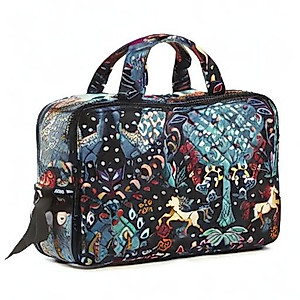 Vera Bradley Cotton Ultimate Travel Makeup Organizer Case, Enchantment