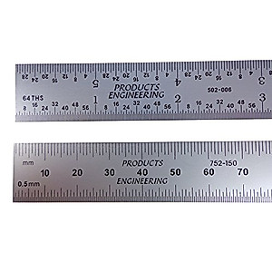 PEC 262-012 300mm English/Metric Rigid Steel Rule