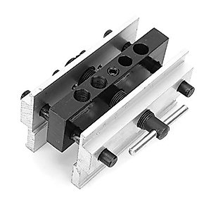0.39~2.17in Wood Size Self Centering Doweling Jig Kit Aluminum Alloy Metric Imperial Scale for Drilling Holes