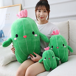 SZFJWJ Cactus Plush Stuffed Animal Cute Cartoon Cactus Pillow Soft Cactus plushie Dolls Toy Lovely Gift for KidsGiving for Birthday (Small(9.8 Inches))
