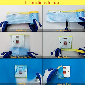 MyLifeUNIT Tape and Drape, 6 Pack Masking Paper with Tape for Automotive Painting