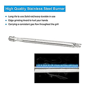 Derurizy Repair Kit Replacement for Ducane 3 Burner 3100, 3200, 3400, 30400040, DUCHD1, 30500048, 30500602, DUCHP1 Gas Grill Stainless Steel Grill Burner Tube, Heat Plate Tent Shield, 17"