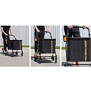 MY DUQUE - MAX Shopping Caddy, Personal Shopping Trolley, Foldable Shopping Trolley on 4 Wheels, Suspension, Height Adjustment Handle, Foot Brake, Cup Holder, Modern Design, Load Capacity up to 25 kg