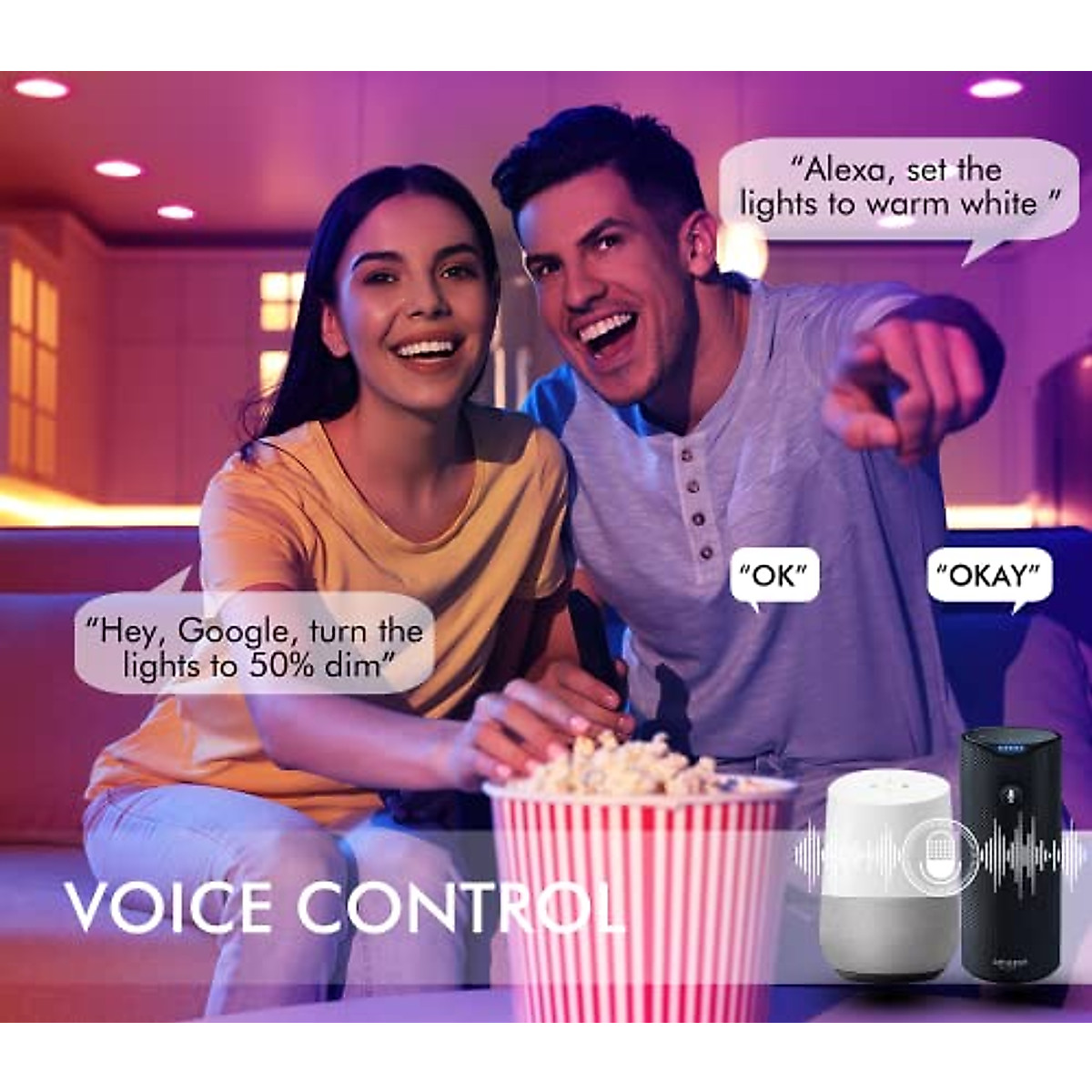 CLOUDY BAY [6 Pack] 6inch Smart WiFi LED Recessed Lights,RGBCW Color Changing Recessed Lighting,Compatible with Alexa and Google Home Assistant,No Hub Required,15W 2700K-6500K,CRI90+ Wet Location