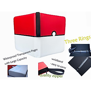 Binder for Pokemon Card Binder of 400 Card Collection/4 Pocket Card Binder/Trading Card Binder/Card Album with Zipper, 50 Sheets
