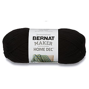 Bernat Maker Home Dec Black Yarn - 2 Pack of 250g/8.8oz - Cotton - 5 Bulky - 317 Yards - Knitting, Crochet, Crafts & Amigurumi