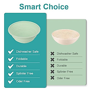 Doe~Dough Silicon Non-Stick Bread Proofing Basket, Collapsible Washable Baking Bowl, Ideal Gift for Bakers (Oval)