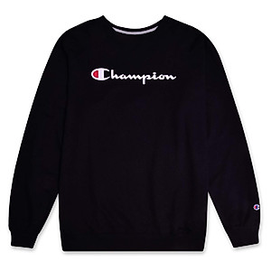 Champion Big and Tall Crewneck Sweatshirt - Cotton Casual Sweatshirt for Men Black