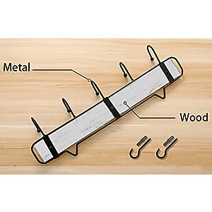 Zembros Coat Rack Wall Mounted, Set of 3 Hangers With Different Sizes (6,5 and 4 hooks), With Wood and Metal the hook Rail Can be for Coat Hat Purse Keys-Perfect for Your Entryway, Bedroom and Kitchen