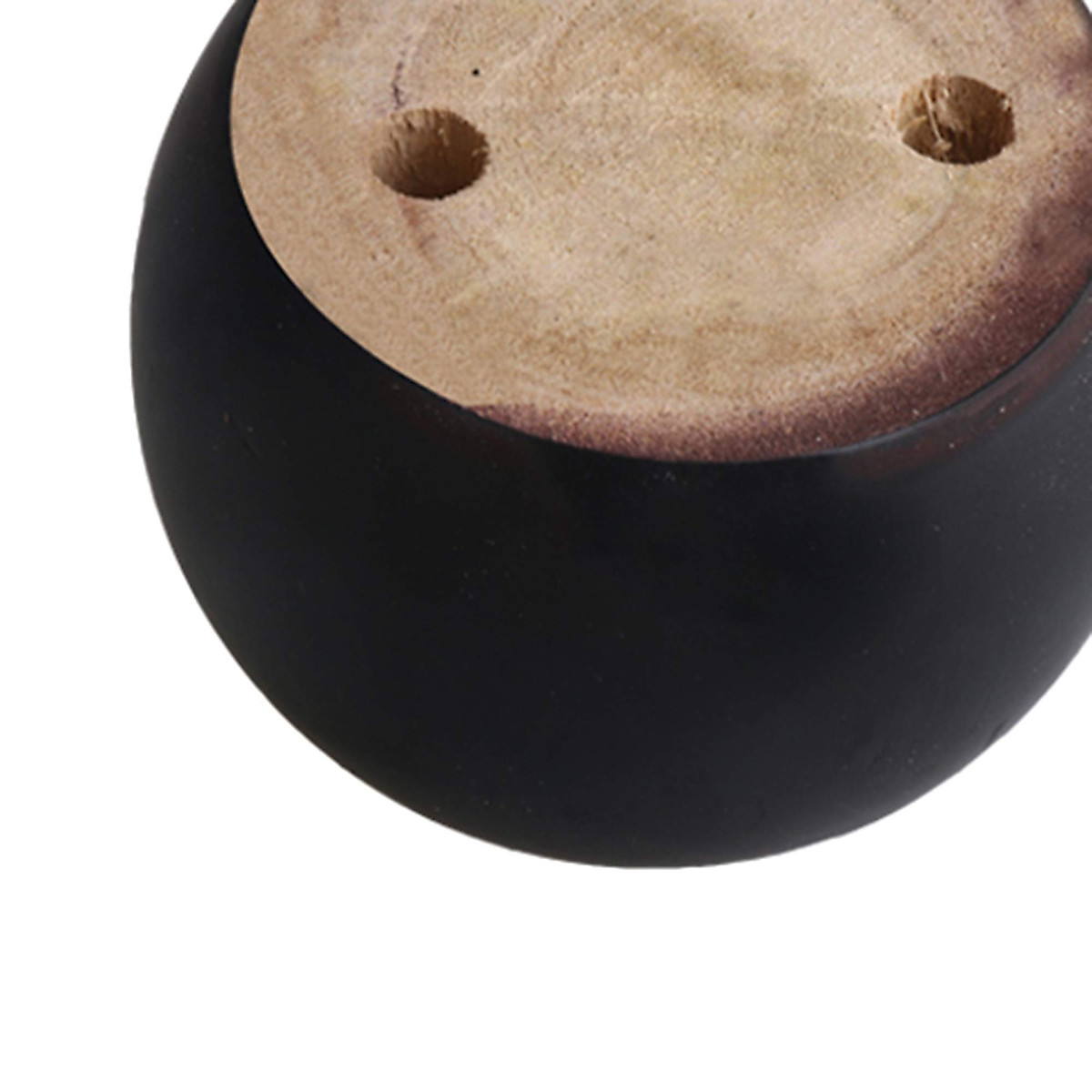 4pcs 40mm Height Brown Eucalyptus Wood Round Bun Furniture Feet Sofa Cabinet Couch Legs