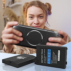 KEKUCULL 2Pcs Rechargeable Battery Real Capacity 1200mAh Lithium Ion Battery Pack Replacement for PSP-2000, PSP-2001, PSP-3000, PSP-3001, PSP-3002, PSP-3004, PSP Lite, and PSP Slim Console
