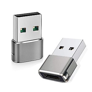 QCEs USB C Female to USB Male Adapter 2Pack, Type C to USB A Charger Converter Compatible with iPhone 15/14/13/12/11 Pro Max XR, Apple Watch Series 7 8 SE Airpods, iPad, Galaxy S23/S22