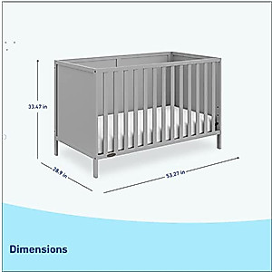 Graco Theo Convertible Crib (Pebble Gray) – Converts from Baby Crib to Toddler Bed and Daybed, Fits Standard Full-Size Crib Mattress, Adjustable Mattress Support Base