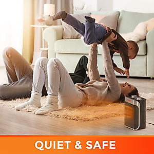 Mueller Portable Space Ceramic Heater 750W/1500W, High Output Fan, Adjustable Thermostat, with overheat/tip over protection for Home Bedroom or Office, ETL Certified