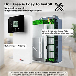 HiBoost Cell Phone Booster for Verizon, AT&T, and T Mobile-Cell Signal Booster for Home Cover Up to 4000 sq ft, Boost 4G 5G LTE on Brand 2/4/5/12/13/17, All U.S. Carriers and FCC Approved