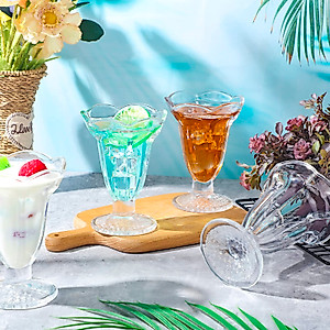 Mimorou 12 Pack 6 oz Ice Cream Glass Cups Footed Glass Tulip Sundae Cups Thick Clear Ice Cream Dessert Bowls for Desserts, Salads, Fruits, Ice Cream, Cocktails, Snack