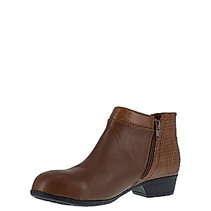 Rockport Work Women's Carly Work Safety Toe Bootie, Brown, 7