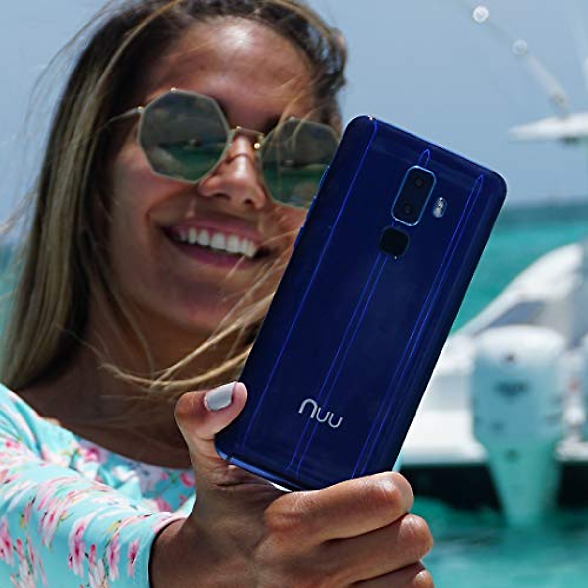 NUU Mobile G3-64GB/4GB RAM - 13MP+5MP Rear Camera, 13MP Front Selfie Camera - Dual-SIM 4G LTE Unlocked Cell Phone- Blue-One-Year US Warranty