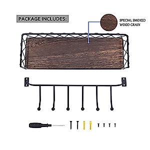 Molaxhome Wall Mounted Storage Shelves,Easy to Mount Wall Wooden Floating Shelf for Bedroom,Farmhouse,Living Room,Bathroom,Kitchen,Office and More DC1A611 (Brown, W4.9xL13.7)