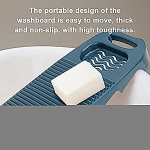 Household Washboard, Non-Slip Laundry Washing Board, Manual Wash Clothes Laundry Pad Scrubbing Board for Household(17.72x7.87x1.97inches), Dark Blue