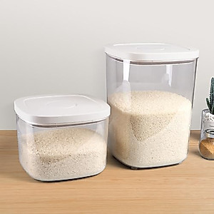 TBMax Large Flour Storage Container, 23 Lbs -25 Lbs Rice Container with Pop Up Lid & Measuring Scoop for Flour, Cereal, Dry Food Storage and Kitchen Pantry Organization