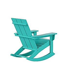 WO Home Furniture Adirondack Rocking Chair Set of 2 PCS Patio All-Weather and UV Protection for Any Outdoor Spaces (Turquoise)