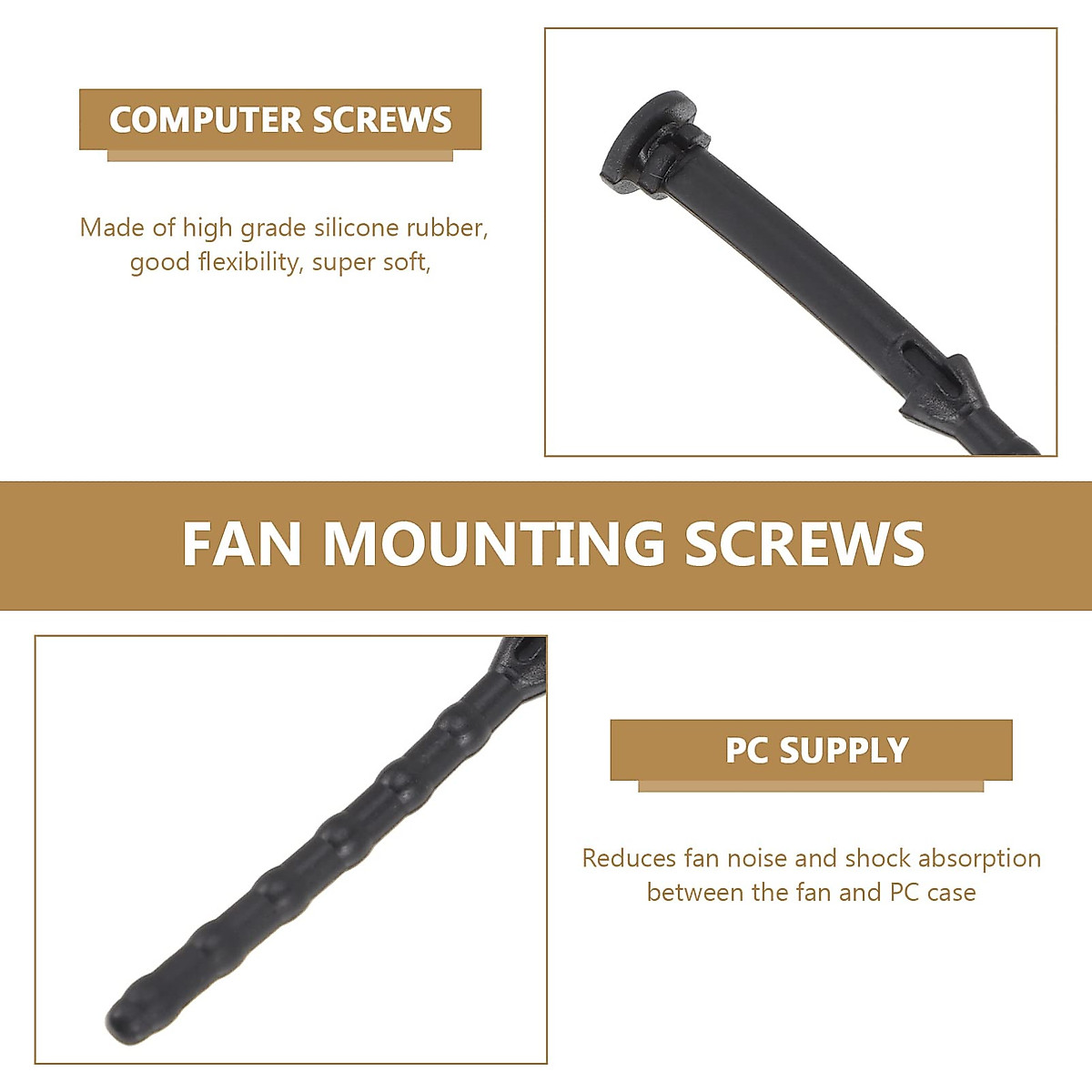 SOLUSTRE 40 pcs Shock-absorbing nails Fan Mounting Pin Absorption Pin computer fans case fans Vibration Reducing Fan Mounting Noise Absorption Rivet Computer Components screw Chassis