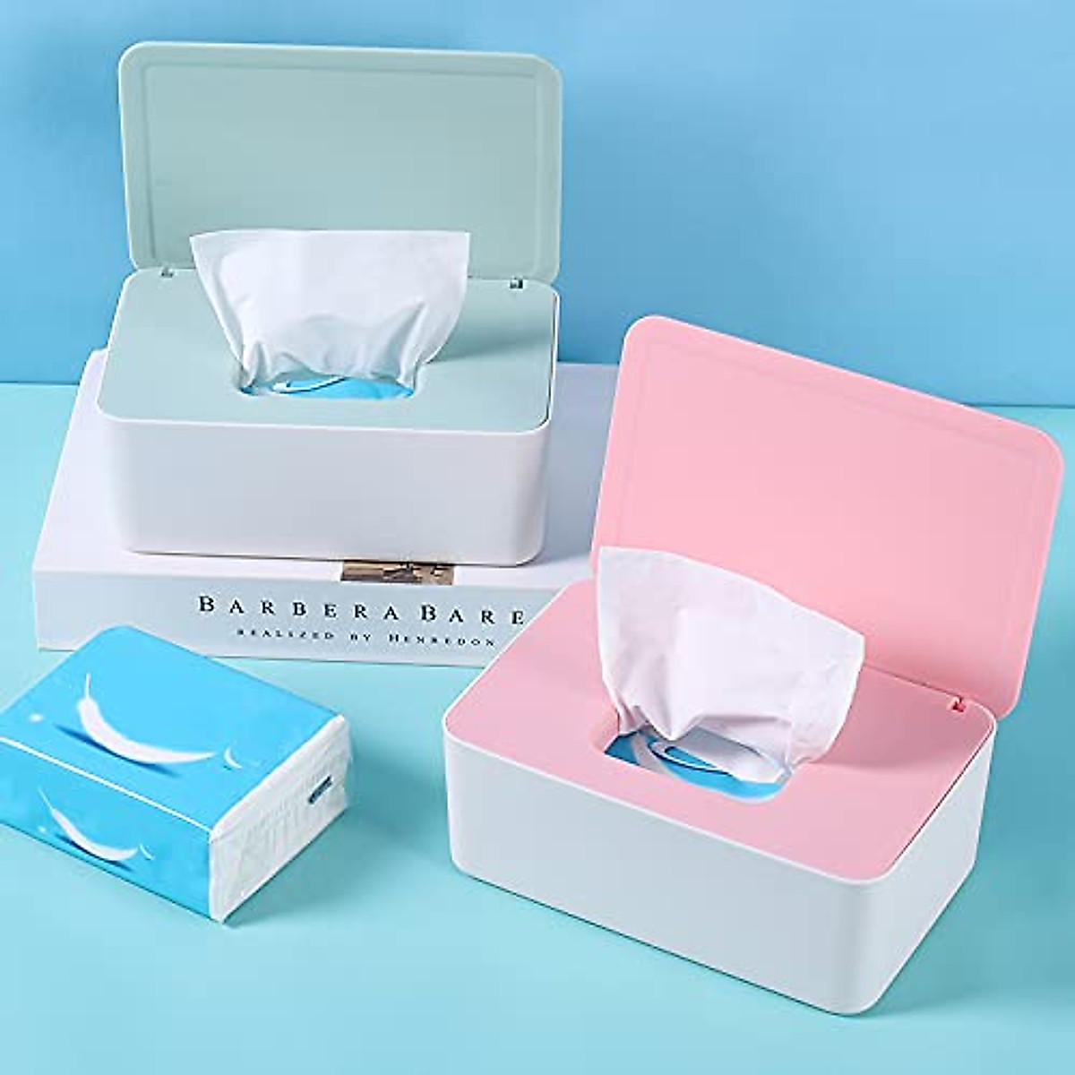 Wipes Dispenser Wet Wipes Storage Box with Lid Dustproof Tissue Storage Box Napkin Storage Case Modern Rectangular Wipe Container For Home Car