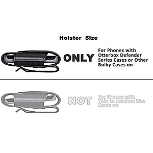 DeBin Cell Phone Case for iPhone SE, iPhone 8, 7, 6s, 6 Premium Leather Belt Holster Case with Belt Clip Carrying Pouch Cover for Men Women (Fits iPhone with Otterbox Case on) Black