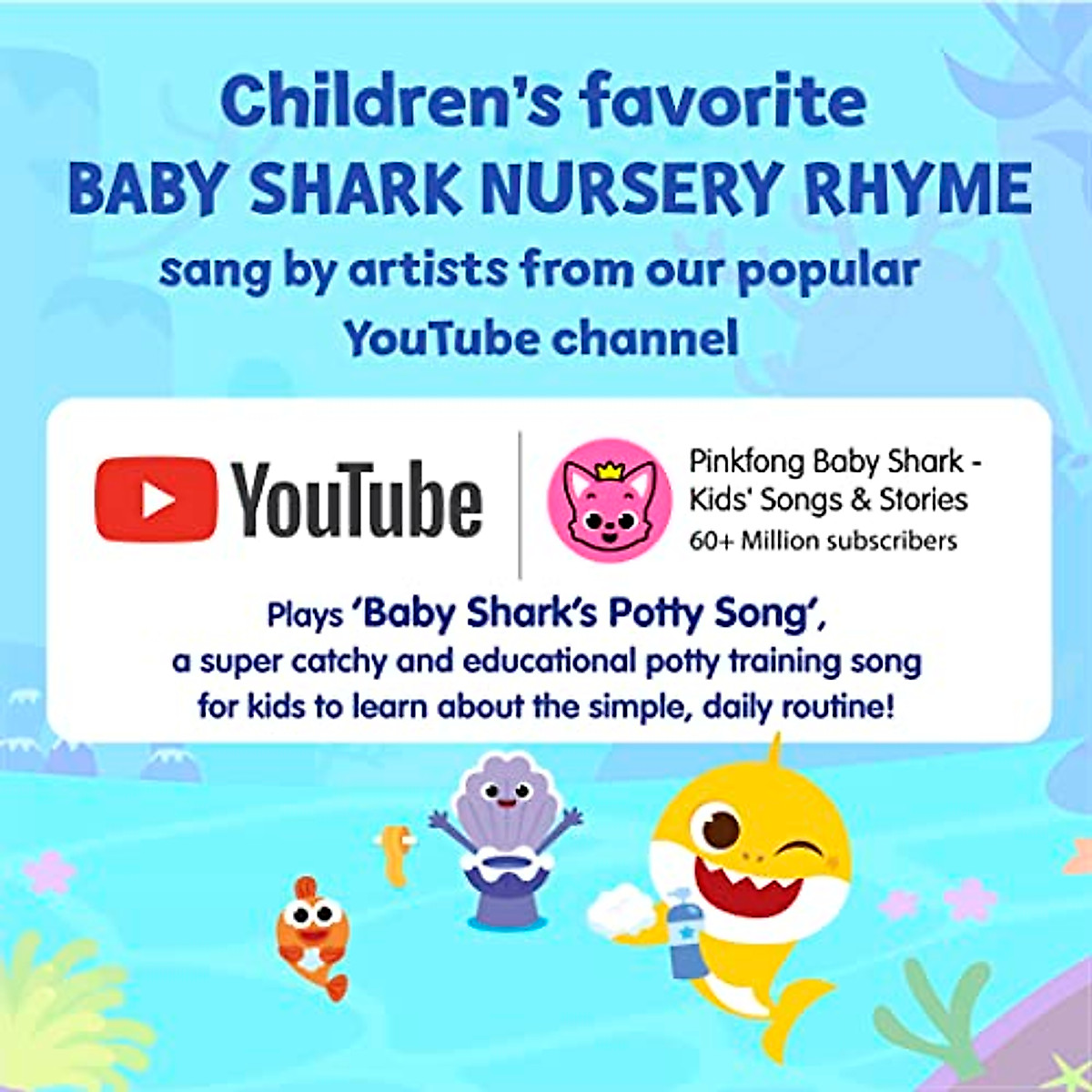 Pinkfong Baby Shark Potty Time Sound Book: Interactive Potty Training StorybookㅣBaby Learning Toys l Interactive Electronic Educational Learning for Preschoolers and Toddlers 1-3