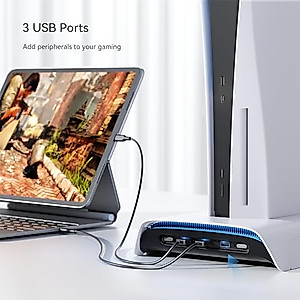 KIWIHOME Cooling Station for PS5 Accessories, Upgraded Controller Charging Station with Magnetic Dongles, Vertical Stand with RGB for Old PS5 Version Only, Not for PS5 Slim and New PS5 Pro