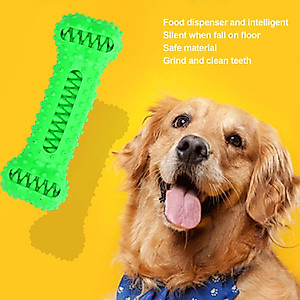 AONYAYBM Interactive Chew Dog Treat Toy, Bone Shape Soft Treat Dispensing Dog Toys, Teeth Cleaning Dog Puzzle Toy, Dog Feeder Puzzle Toy Pet Dental Care Tool, Treat Dispensing Toy(Green)
