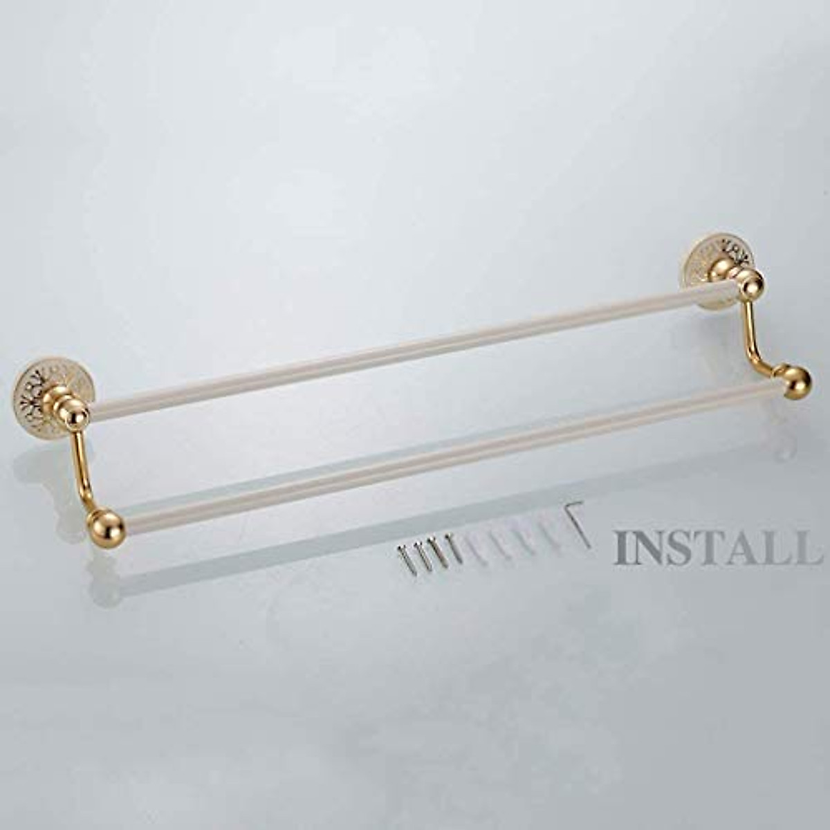 JJZXD Bar Towel Towel Holder for Kitchen Bathroom Laundry Room Non-Drilling Wall Mounted Hanging Towel Holder