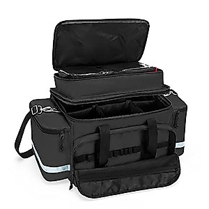 Damero First Aid Medical Bag, Medical Trauma Bag Empty with 2 Removable Pouches and Dividers, Ideal for EMT, EMS, Paramedics, Black