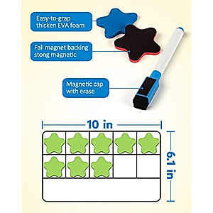 Coogam Magnetic Ten-Frame Set, Math Manipulative EVA Number Counting Games, Montessori Educational Toy Gift for Kindergarten Classroom Kids 3 4 5 Year Old