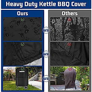 HCFGS Charcoal Kettle Grill Cover 29 inch BBQ Cover for Weber Charcoal Grill, Heavy Duty Waterproof BBQ Gas Grill Covers Drawstring for Weber Master Touch Charcoal Grill (L70xW75cm)