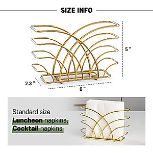 LEVIMETREE Gold Napkin Holder for Table - Stainless Steel Napkin Holders for Kitchen, Napkin Holders for Paper Napkins, Modern Serviette Holder Tissue Dispenser, Modern Napkin Holder for Table