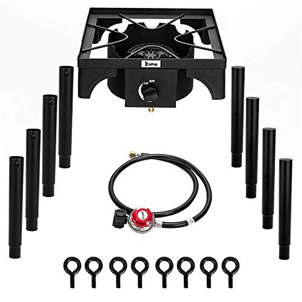 Outdoor Camp Stove,Single Burner High Pressure Propane Gas Cooker Portable Cast Iron Patio Cooking Burner for Camping,Fishing,Parties,Tailgates Hunting