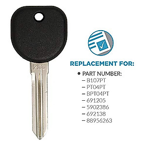 Keyless2Go Replacement for New Uncut PK3 Transponder Ignition Car Key B107 PT04